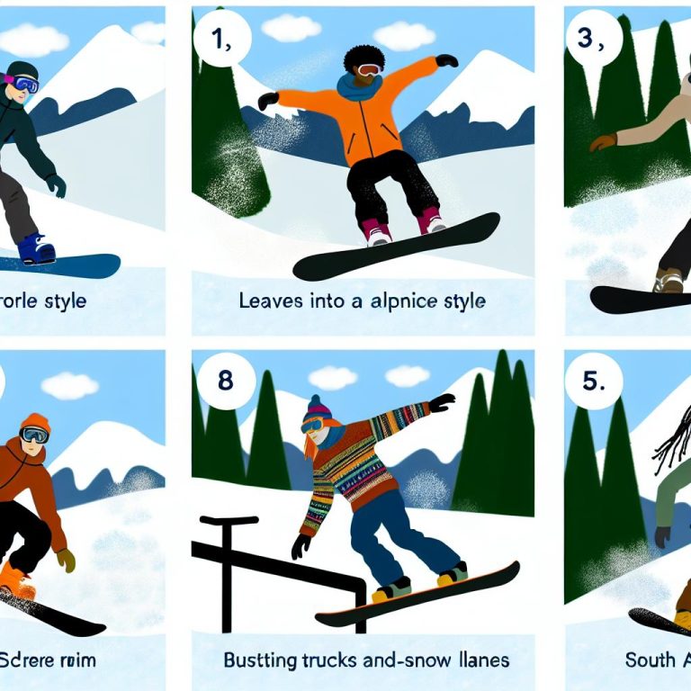 The different types of snowboarding styles.